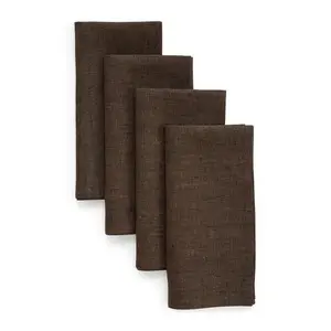 SOLINO HOME Linen Dinner Napkinsathena Chambray Brown