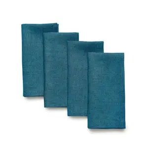 SOLINO HOME Linen Dinner Napkinsathena Chambray Teal