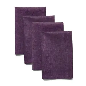 Solino Home Linen Dinner Napkins Set Of 4, 20 X 20 Inch For Dining Table Grape