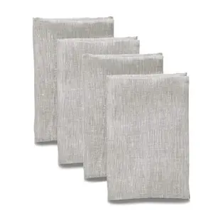 SOLINO HOME Linen Dinner Napkinsathena - Oyster Grey
