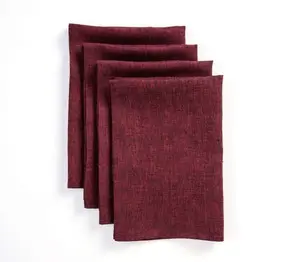 SOLINO HOME Linen Dinner Napkinsathena Red Garnet