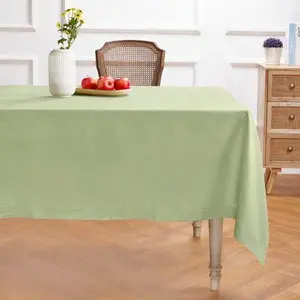 SOLINO HOME Linen Tableclothathena Chambray Olive