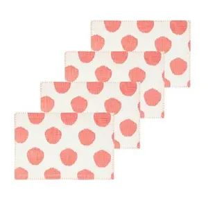 CAROL & FRANK Dot 100% Cotton Placemat Collection 14" X 20 - Pink