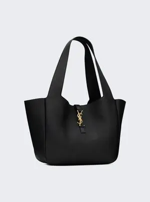 Saint Laurent Le 5 À 7 Bea Tote Bag In Deerskin Leather - Black