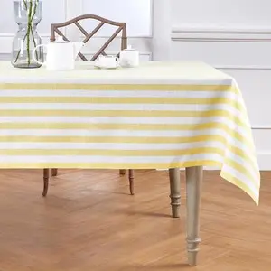 SOLINO HOME Linen Table Throwsorrento Stripe Yellow And White