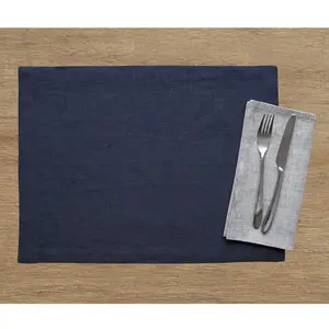 SOLINO HOME Linen Placematsfete - Navy