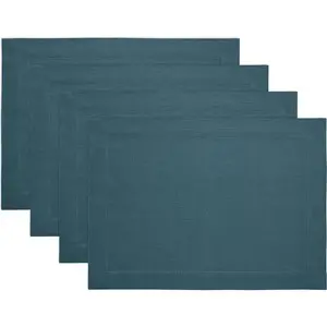 SOLINO HOME Linen Placematsfete Peacock Blue