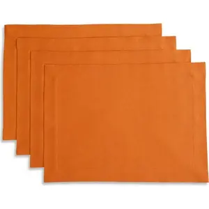 SOLINO HOME Linen Placematsfete Persimmon Orange