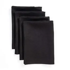SOLINO HOME Linen Dinner Napkinsfete Black