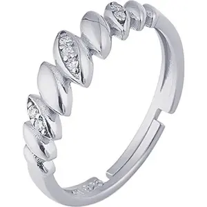 SPERO LONDON Lined Stones Marquise Sterling Ring - Silver