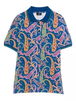 Etro Paisley Collared Polo Top