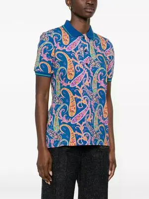 Etro Paisley Collared Polo Top