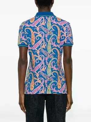 Etro Paisley Collared Polo Top