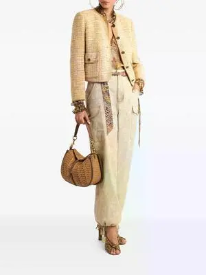 Etro Tweed-effect Cropped Jacket - Neutrals