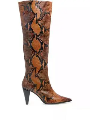 Roberto Festa Riva Pointed-toe Python-print Boots