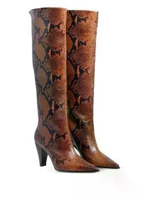 Roberto Festa Riva Pointed-toe Python-print Boots