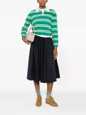 Maje Striped Midi Skirt