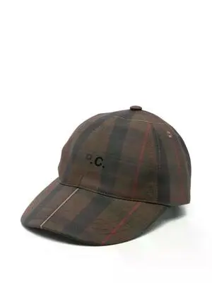 A.p.c. Plaid Baseball Cap - Brown