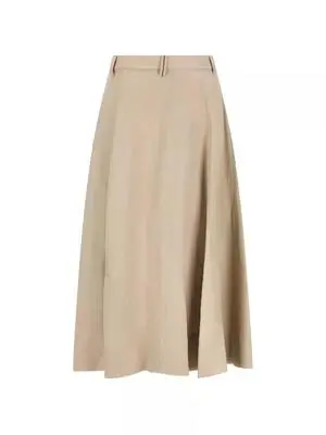 Brunello Cucinelli Pleated A-line Midi Skirt