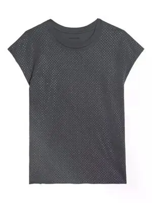 Zadig&Voltaire Cloe Rhinestone Cotton Tank Top - Grey
