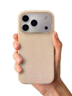 MAISON DE SABRE Logo-lettering Leather Iphone 17 Pro Case