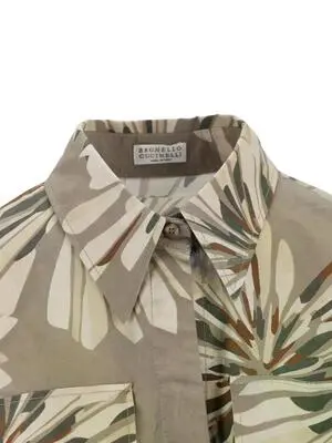 Brunello Cucinelli Floral-print Belted Dress - Neutrals