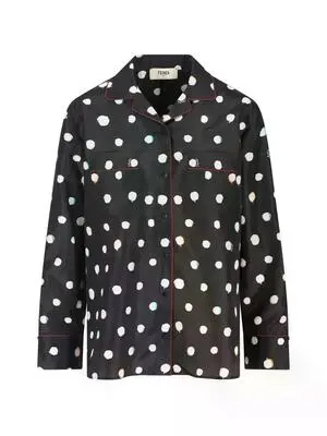 Fendi Polka-dot Piped Shirt - Black