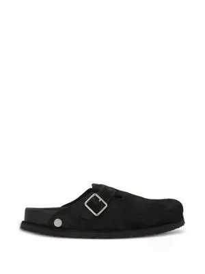 BIRKENSTOCK Boston Fur Mules - Black