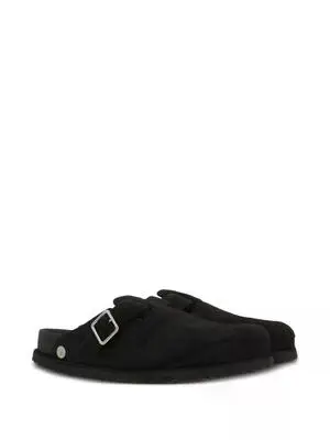 BIRKENSTOCK Boston Fur Mules - Black
