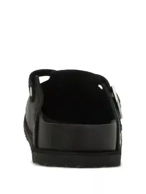 BIRKENSTOCK Boston Fur Mules - Black