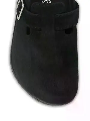 BIRKENSTOCK Boston Fur Mules - Black