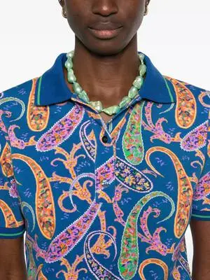 Etro Paisley Collared Polo Top