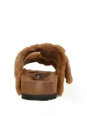 BIRKENSTOCK Arizona Shearling Sandals - Brown