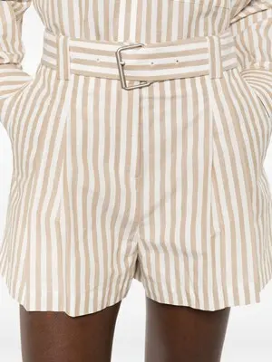 IRO PARIS Anemone Striped Cotton Shorts - Beige