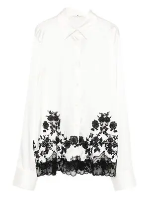 Ermanno Scervino Silk Embroidered Shirt - White