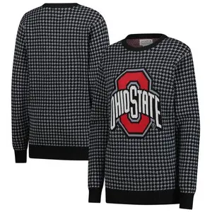 USCAPE APPAREL Ohio State Buckeyes Renew Knit Vintage Houndstooth Sweater - Black
