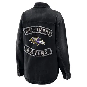WEAR BY ERIN ANDREWS Baltimore Ravens Oversized Denim Shacket