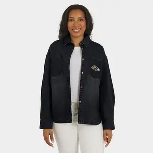 WEAR BY ERIN ANDREWS Baltimore Ravens Oversized Denim Shacket