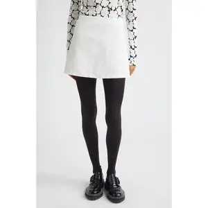 Marimekko Kirjasto Unikko Jacquard A-line Faille Miniskirt - White Light Grey