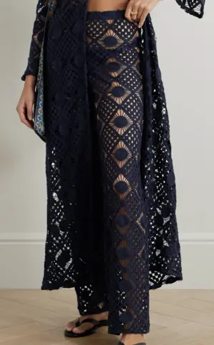SARA CRISTINA Playa Crocheted Cotton Pants
