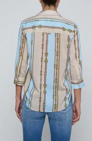 L'Agence Camille Chain Print Button-up Shirt