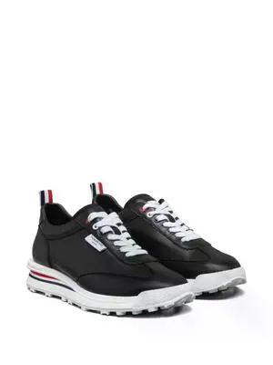 Thom Browne Soft Nappa Rwb Tech Runner Sneakers - Black