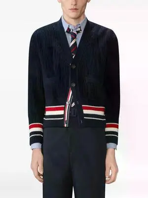 Thom Browne Button-fastening V-neck Cotton Cardigan