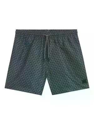 BOSS Geometric-print Swim Shorts - Grey
