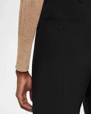 TOM FORD Wool Stretch Straight-leg Trousers - Black