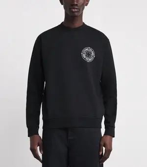 Stone Island Cotton Compass Sweatshirt - Black