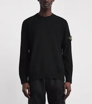 Stone Island Virgin Wool Crewneck Sweater - Black