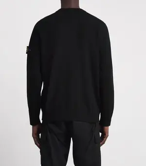 Stone Island Virgin Wool Crewneck Sweater - Black