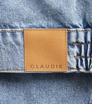 Claudie Pierlot Oversized Collar Denim Trucker Jacket
