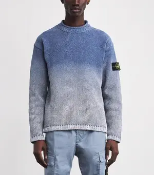 Stone Island Cotton Coated Gradient Sweater - Blue